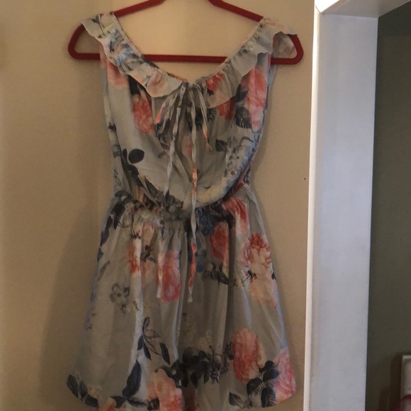 Shorts | Powder Blue Flowered Romper | Poshmark